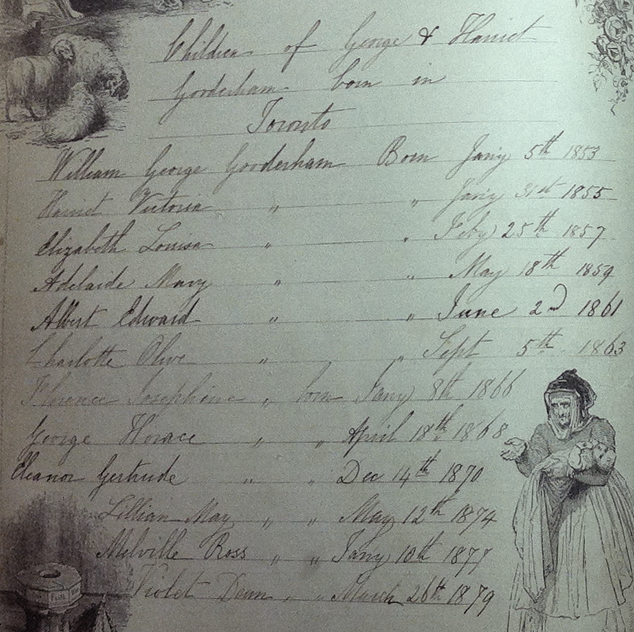 Photos: Closeup of birth dates in Sir Albert Edward Gooderham's Family ...